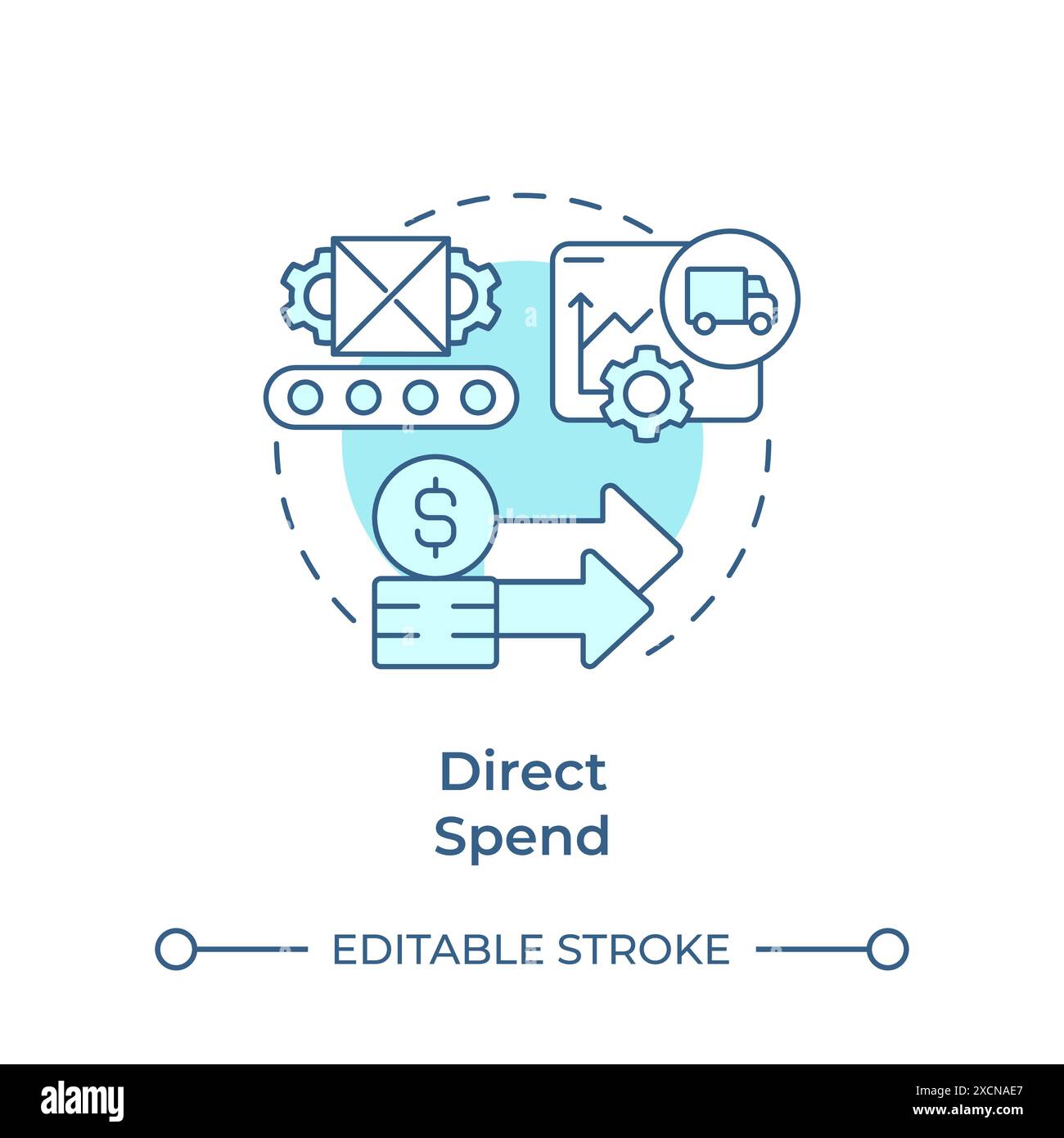 Direct spend soft blue concept icon Stock Vector Image & Art - Alamy