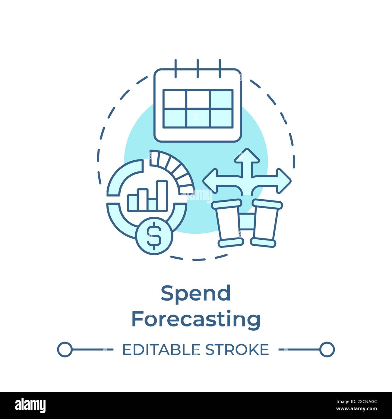 Spend forecasting soft blue concept icon Stock Vector Image & Art - Alamy