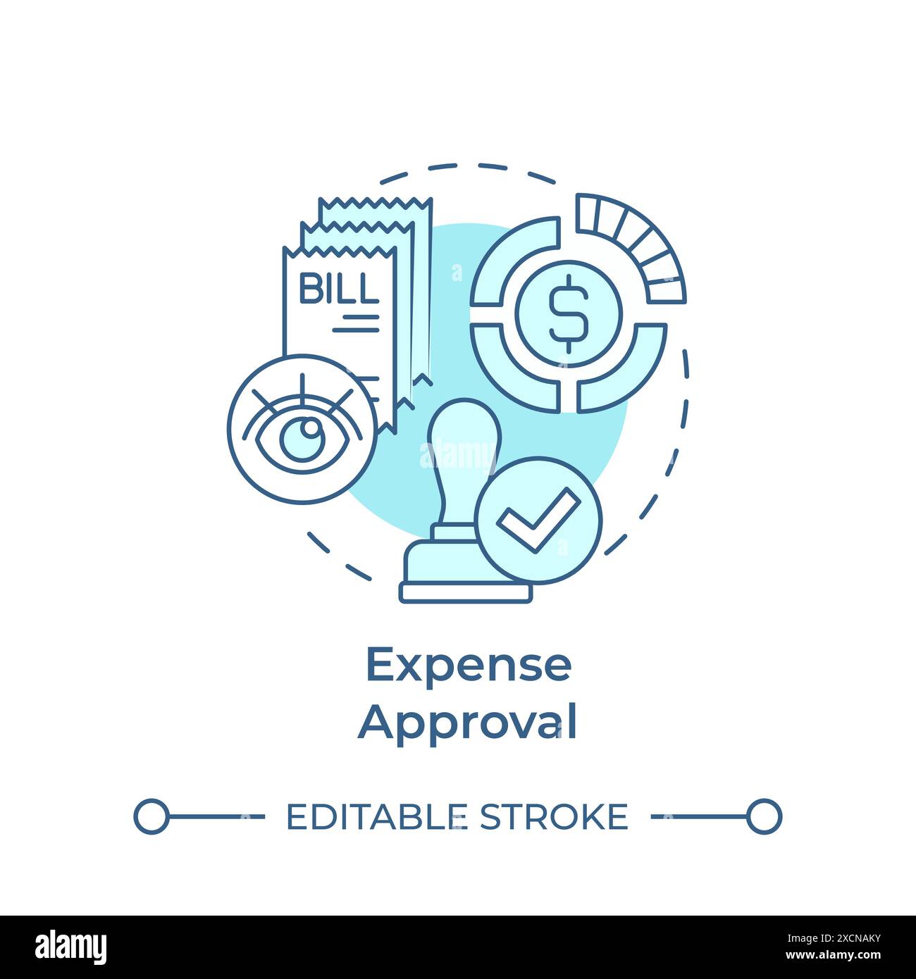 Expense approval soft blue concept icon Stock Vector Image & Art - Alamy