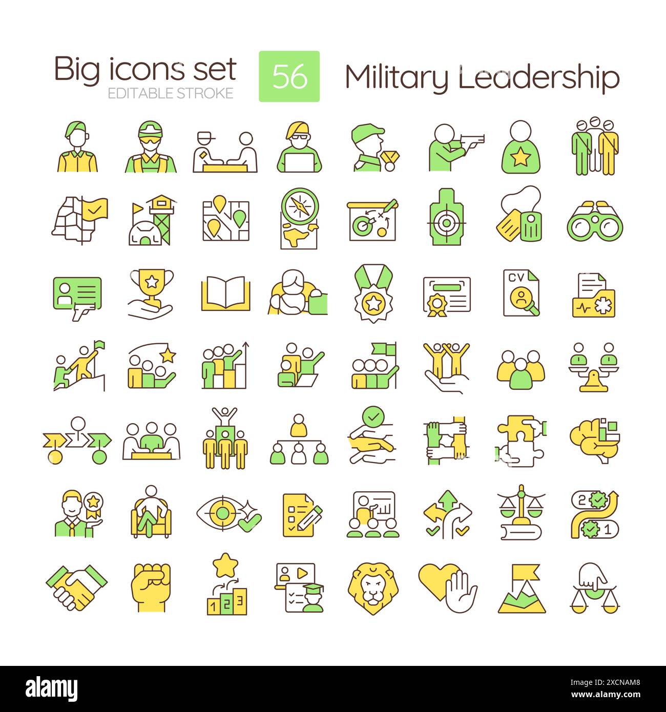 Military leadership RGB color icons set Stock Vector Image & Art - Alamy