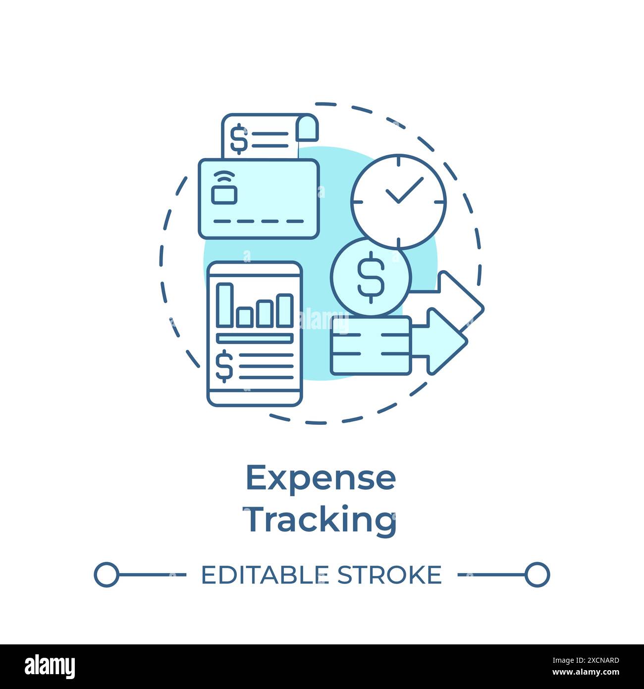Expense tracking soft blue concept icon Stock Vector Image & Art - Alamy