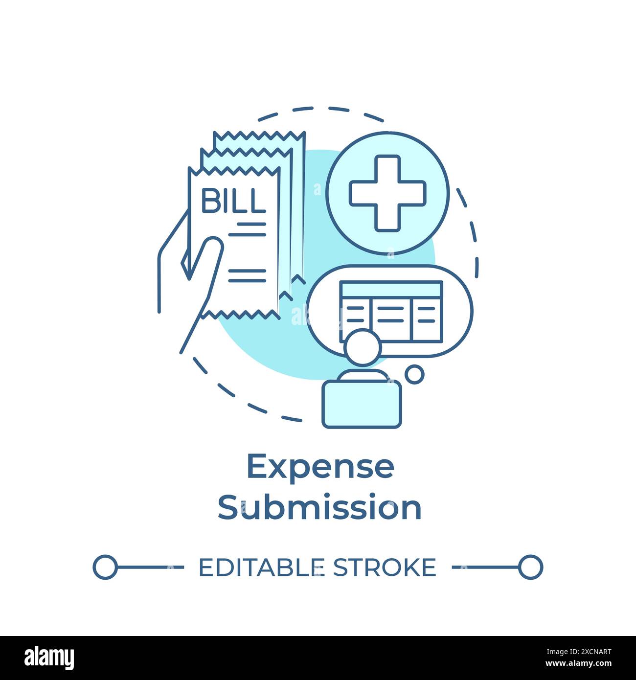 Expense submission soft blue concept icon Stock Vector Image & Art - Alamy