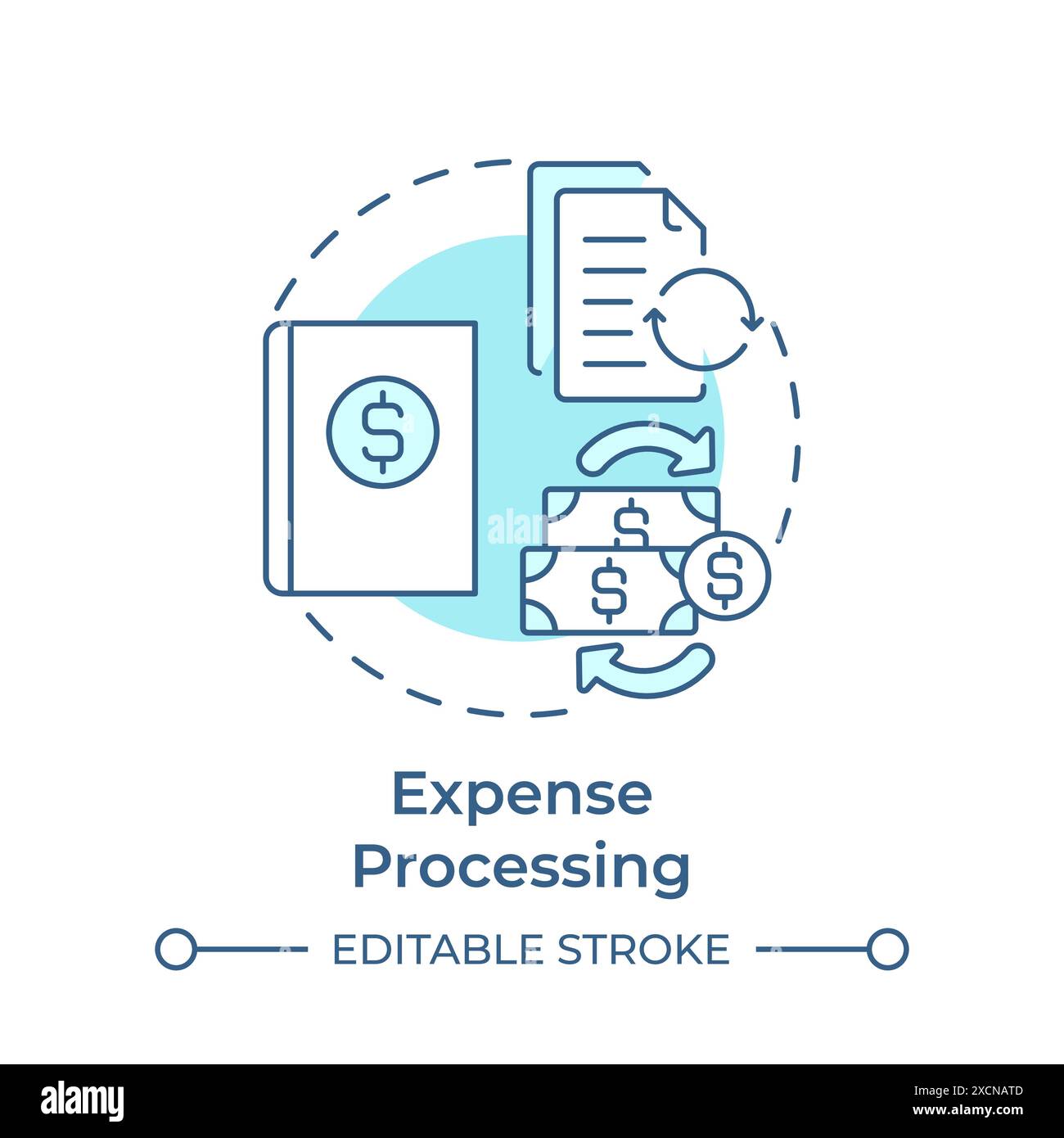 Expense processing soft blue concept icon Stock Vector Image & Art - Alamy