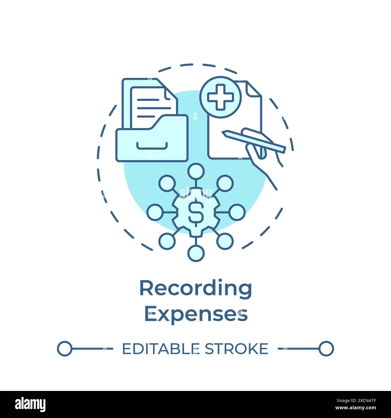 Recording expenses soft blue concept icon Stock Vector Image & Art - Alamy