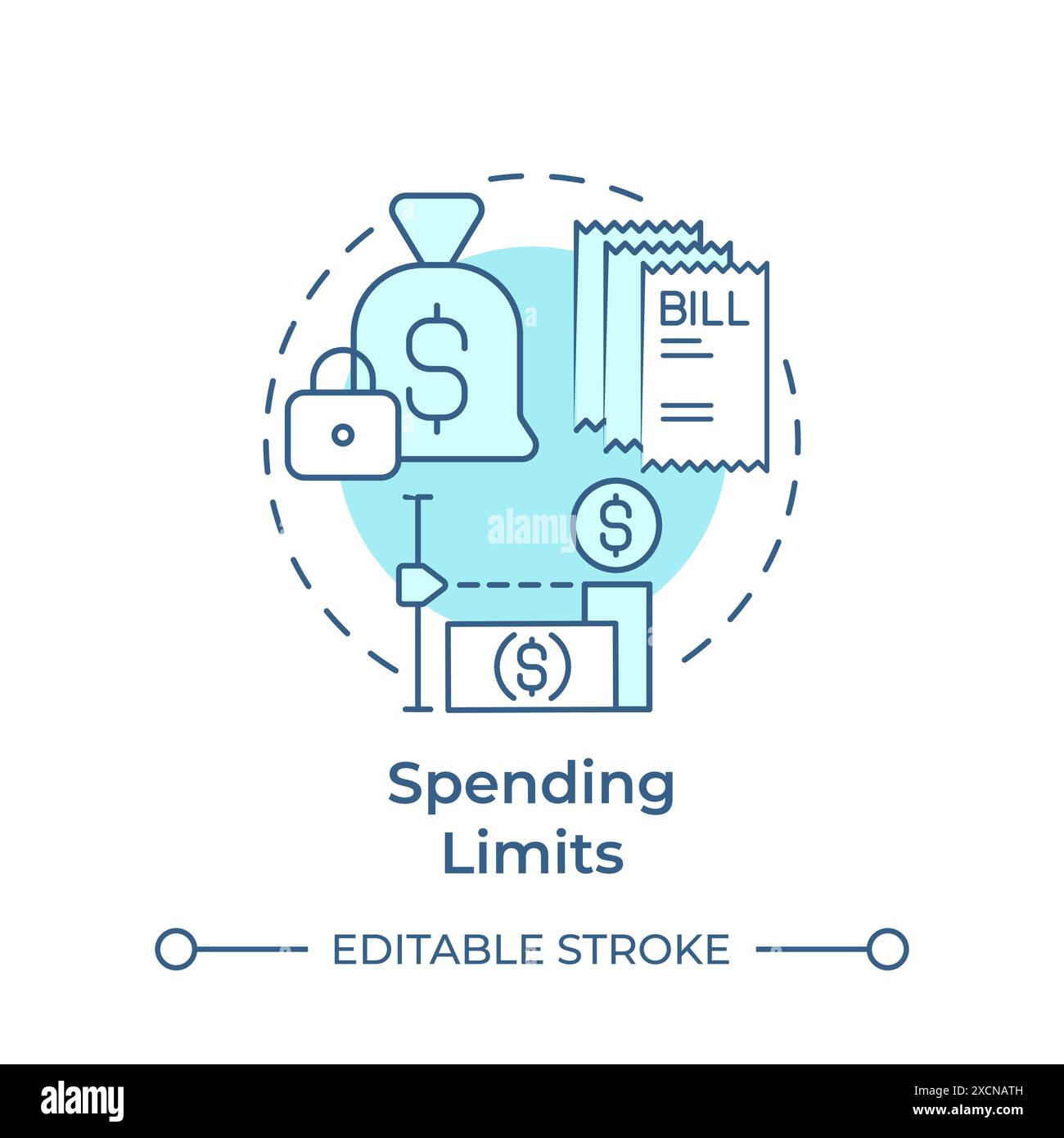 Spending limits soft blue concept icon Stock Vector Image & Art - Alamy