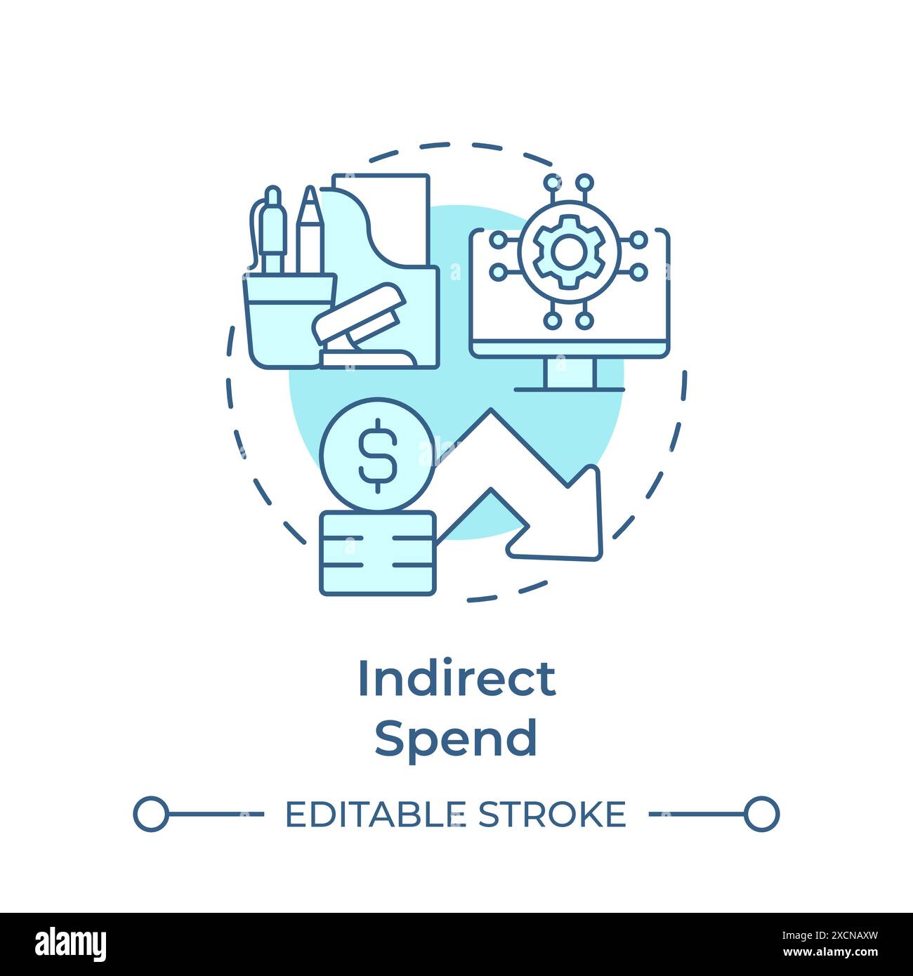Indirect spend soft blue concept icon Stock Vector Image & Art - Alamy