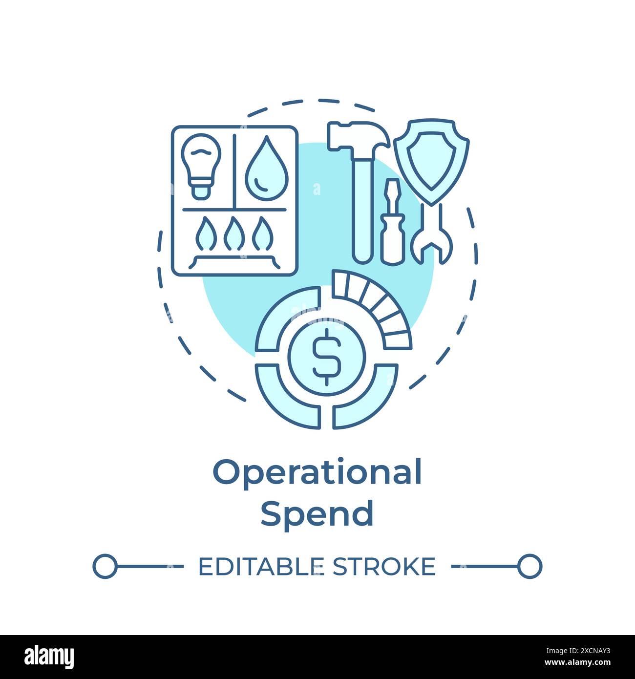 Operational Spend Soft Blue Concept Icon Stock Vector Image And Art Alamy