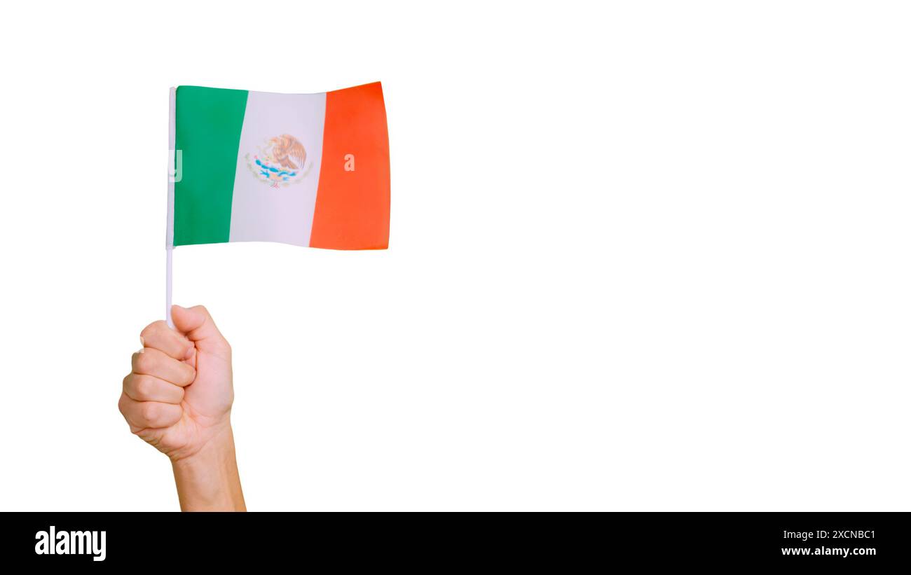 Wind waving mexican pennant holding hi-res stock photography and images ...