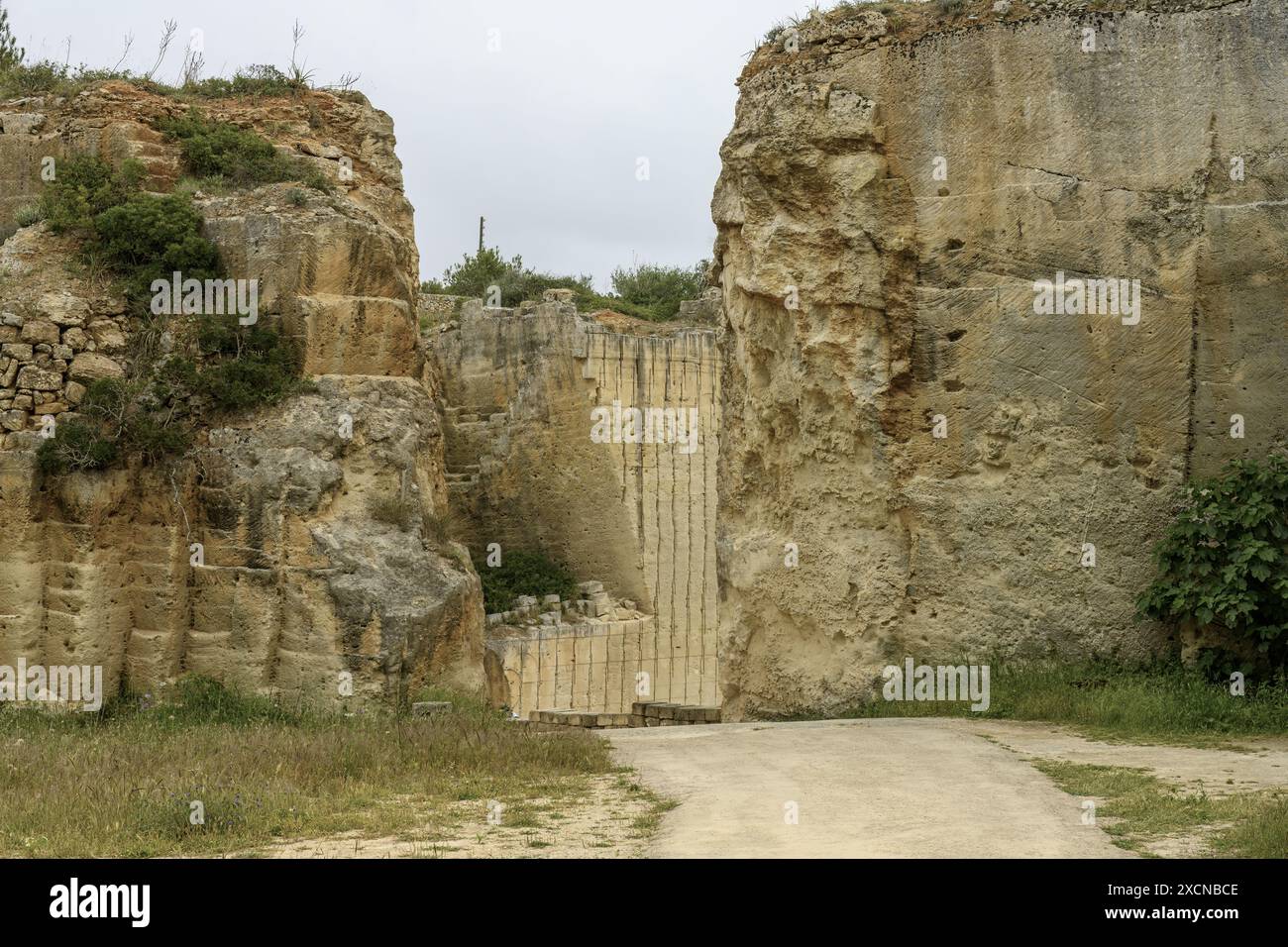 A captivating view of the ancient quarry walls at Lithica Pedreres de s ...