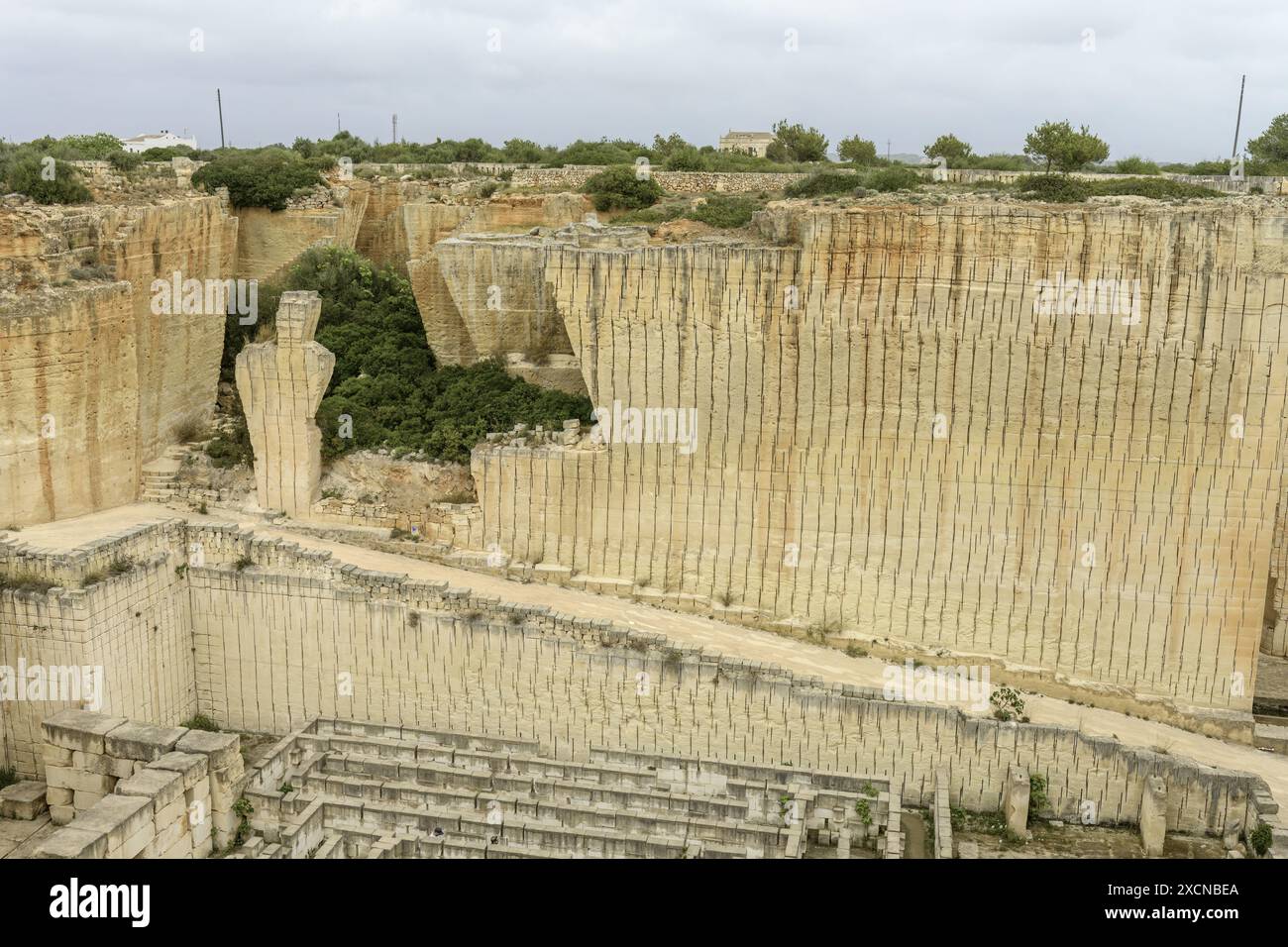 A captivating view of the ancient quarry walls at Lithica Pedreres de s ...