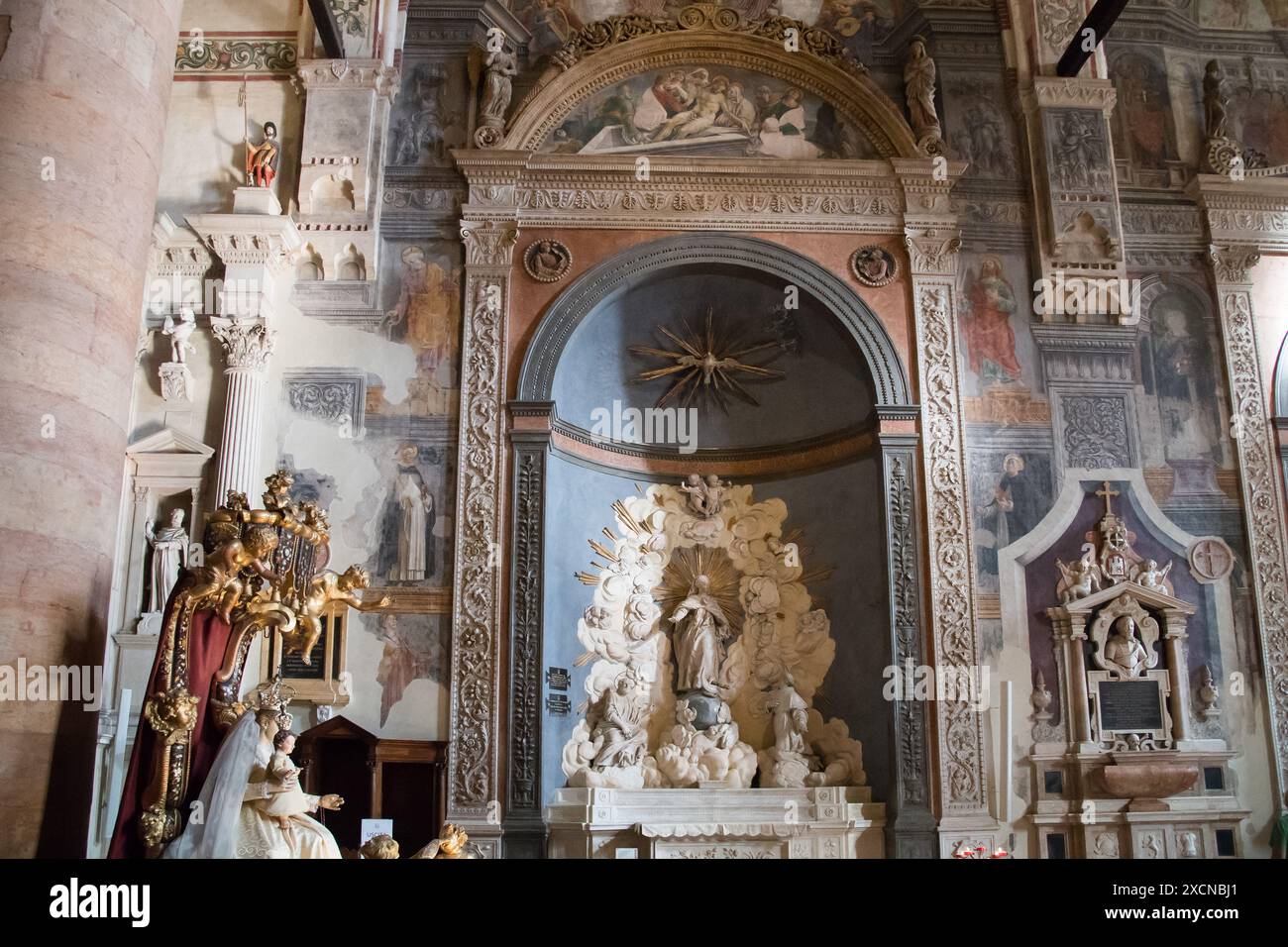 Bevilacqua-Lazise altar (Altar of the Immaculate Conception of Virgin Mary) with sculptural ...