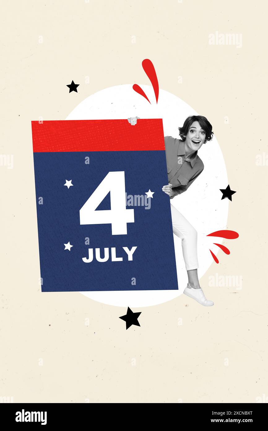 Photo cartoon comics sketch collage picture of excited lady planning ...