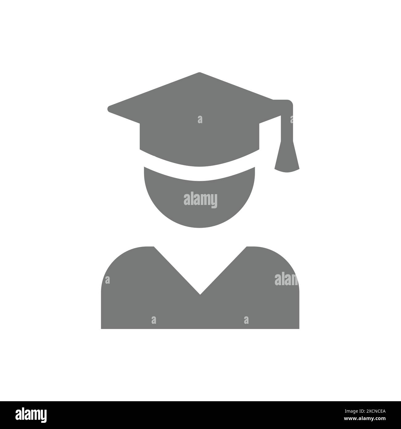 Student with graduation cap vector icon. Education, university degree ...