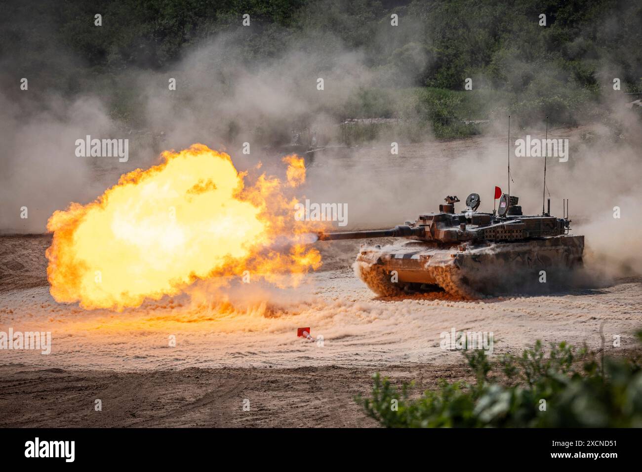 18th June, 2024. K-2 tanks' encounter operation drill A homegrown K-2 ...