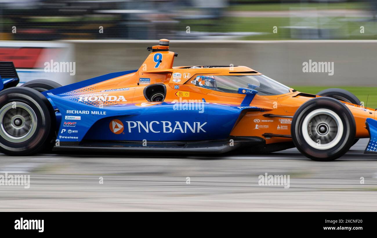 June 09, 2024: IndyCar #9 Scott Dixon drives his Chip Ganassi Racing ...