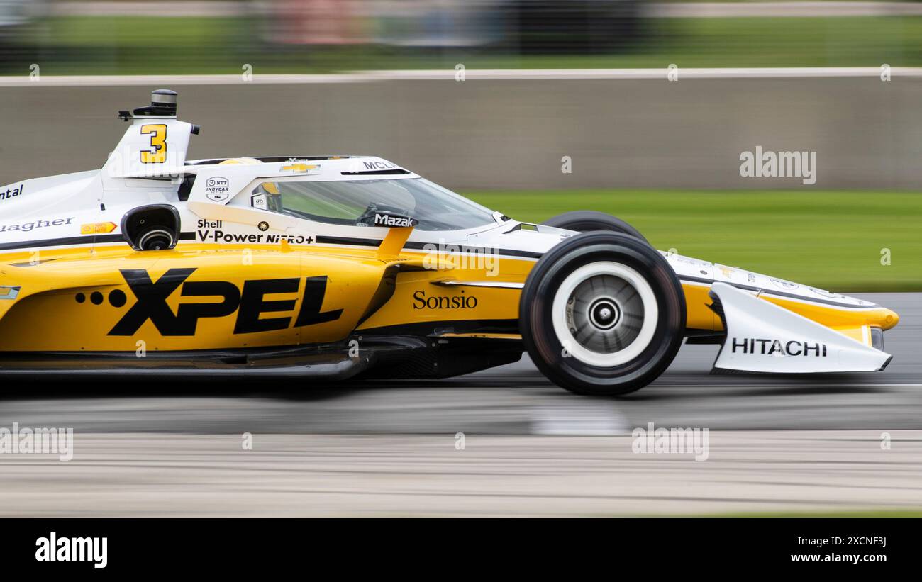 June 09, 2024: IndyCar #3 Scott McLaughlin drives his Team Penske XPEL ...