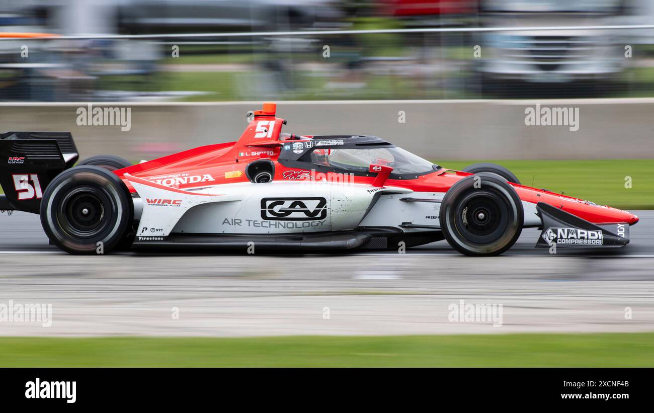 June 09, 2024: IndyCar #51 Luca Ghiotto drives his Dale Coyne Racing ...