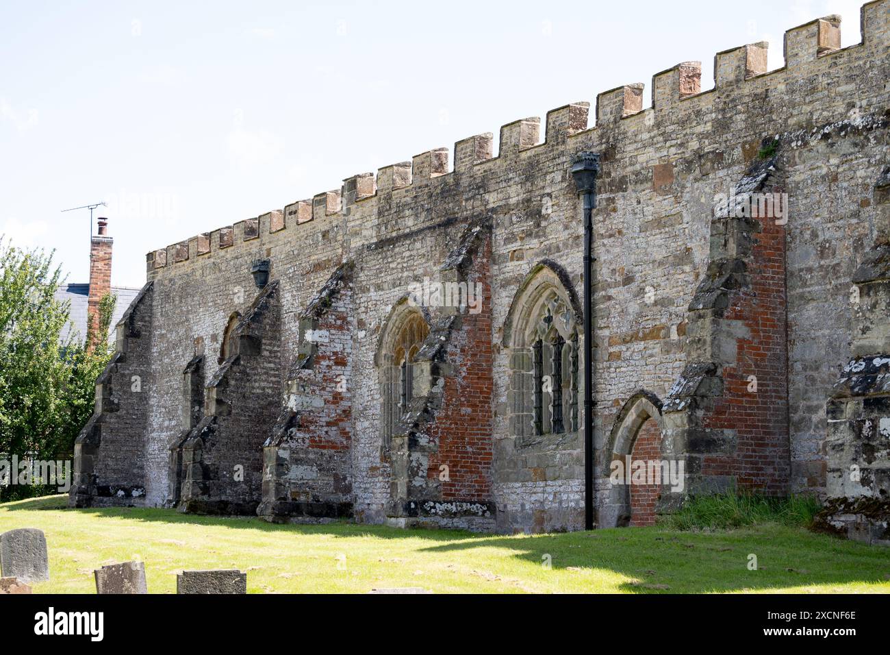 The north face of St. Giles Church, Chesterton, Warwickshire, England ...