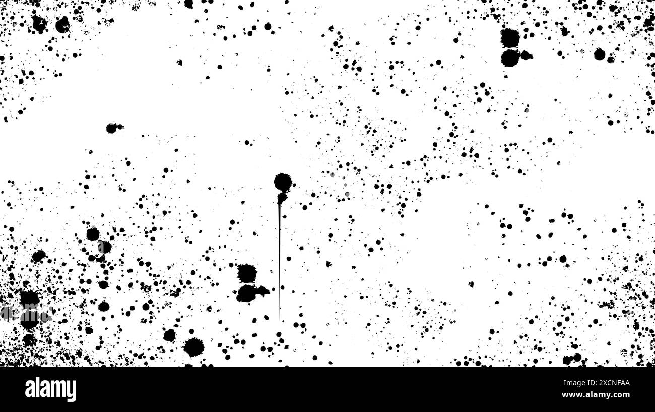 Spray paint splashes set. Black ink drips, spots, brush drops or blots ...