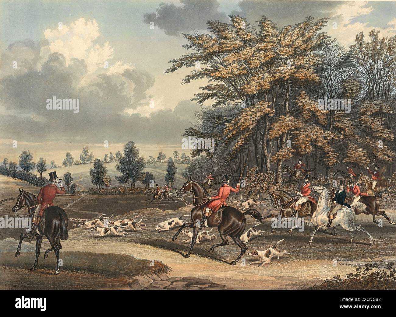 Fuchsjagd in England, 1840, Historisch, digital restaurierte ...