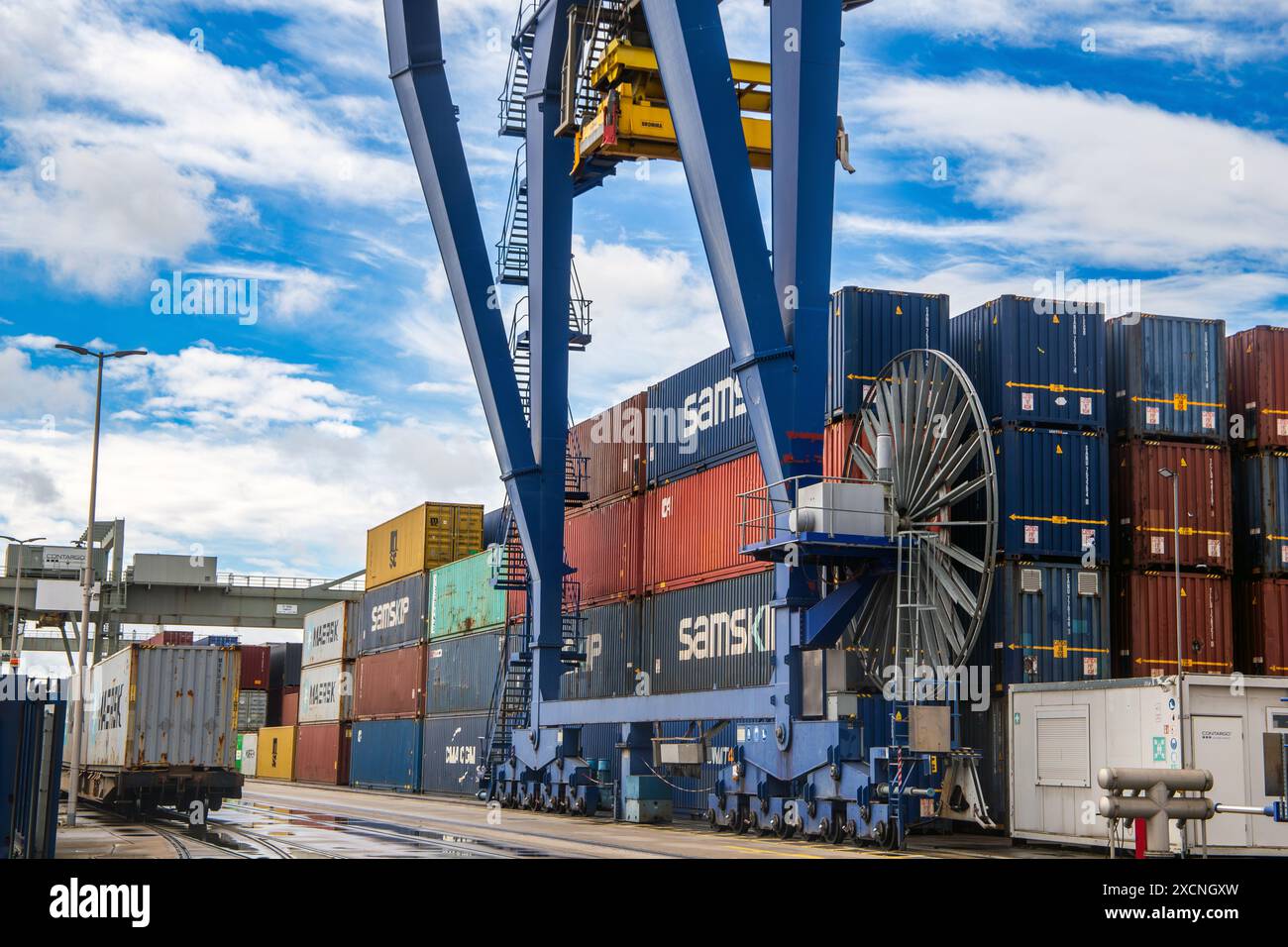 The port of Mannheim, Baden-Württemberg. It is one of the most ...