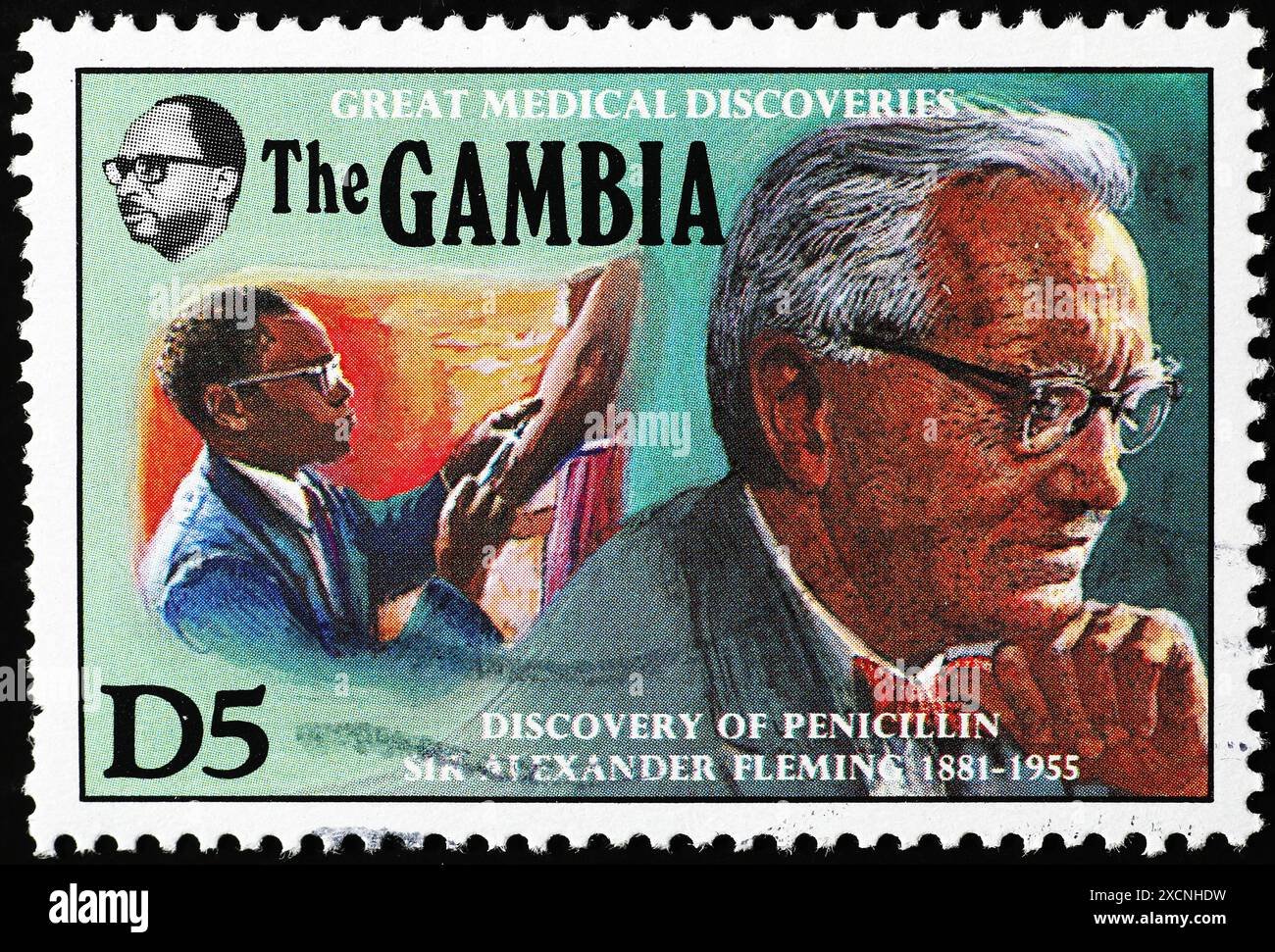 Discoverer of the penicillin Sir Alexander Fleming on postage stamp ...