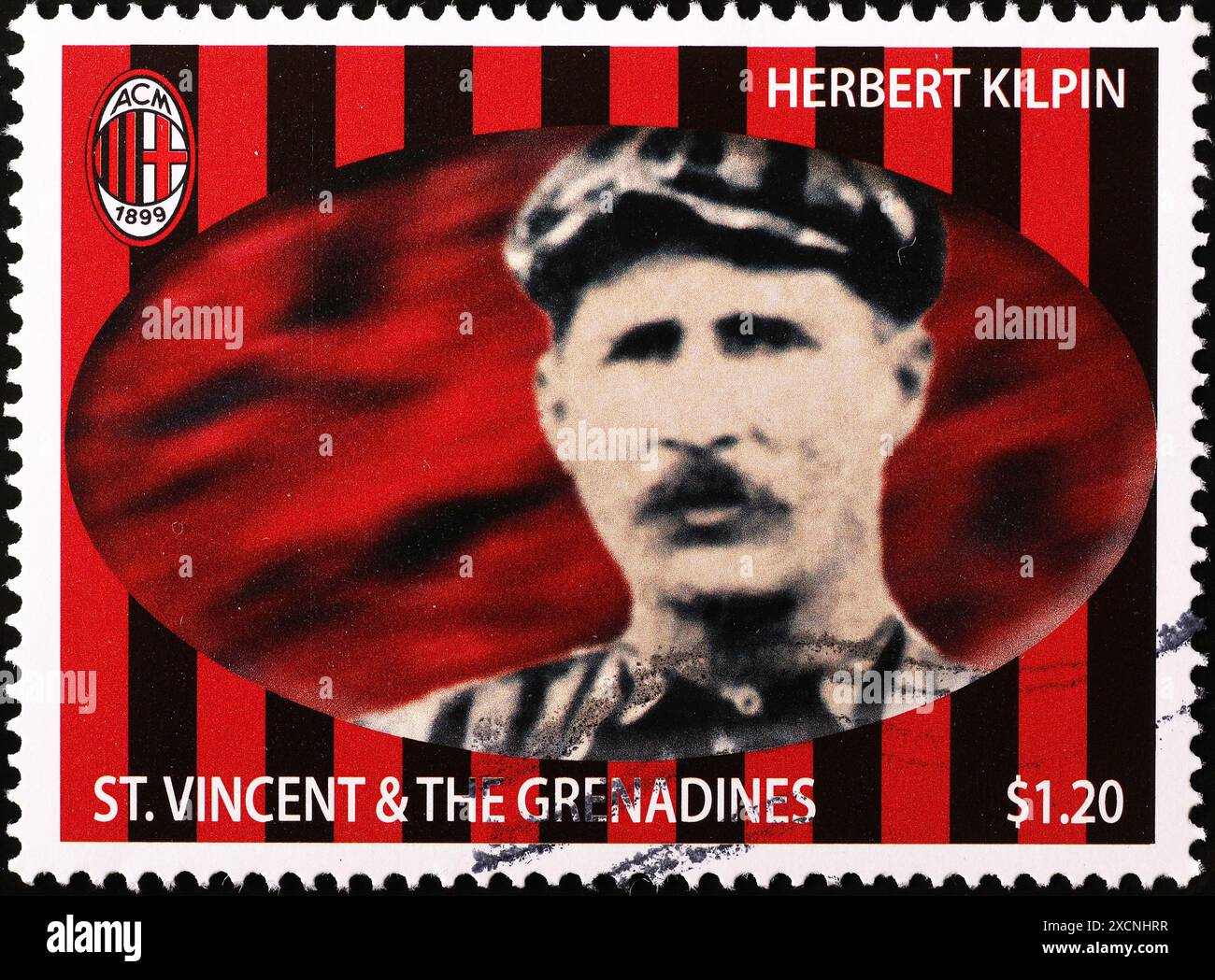 Main founding father of AC Milan Herbert Kilpin on postage stamp Stock ...