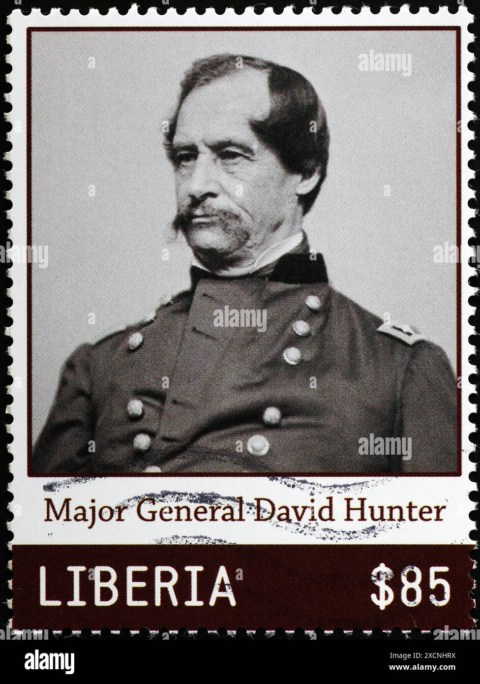 Major General David Hunter on stamp from Liberia Stock Photo - Alamy