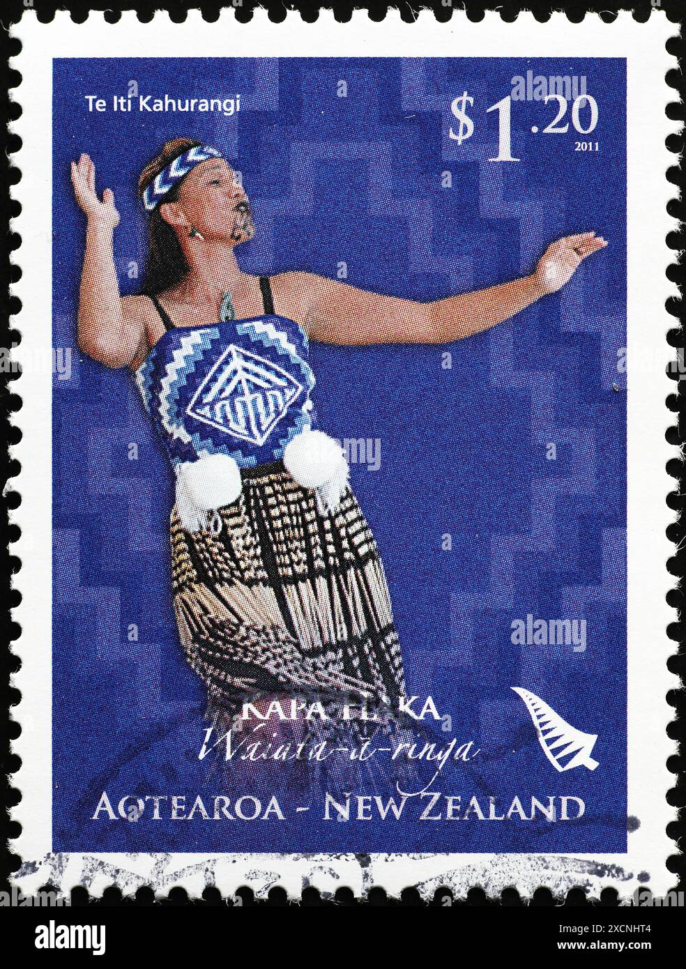 Maori dance Kapa Haka on New Zealand stamp Stock Photo - Alamy