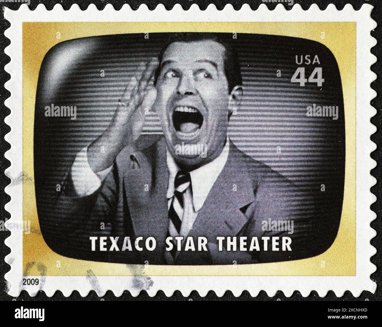 Old TV show Texaco star theatre on american stamp Stock Photo - Alamy