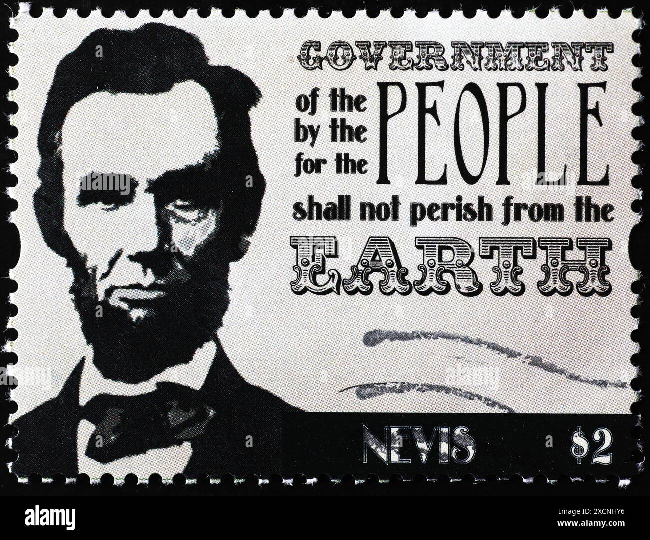 Sentence by Abraham Lincoln reported on postage stamp Stock Photo - Alamy