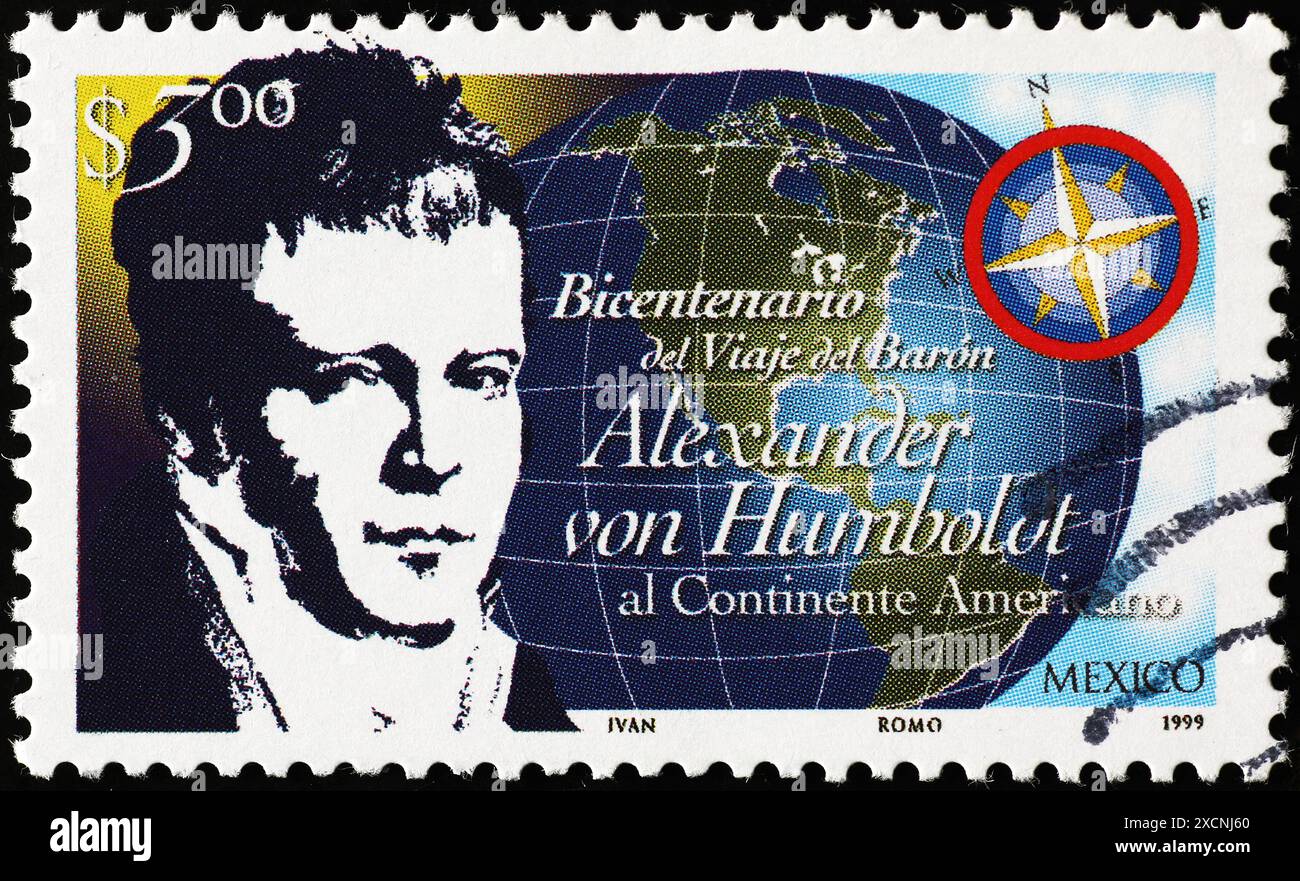 Alexander von Humboldt celebration on mexican postage stamp Stock Photo ...