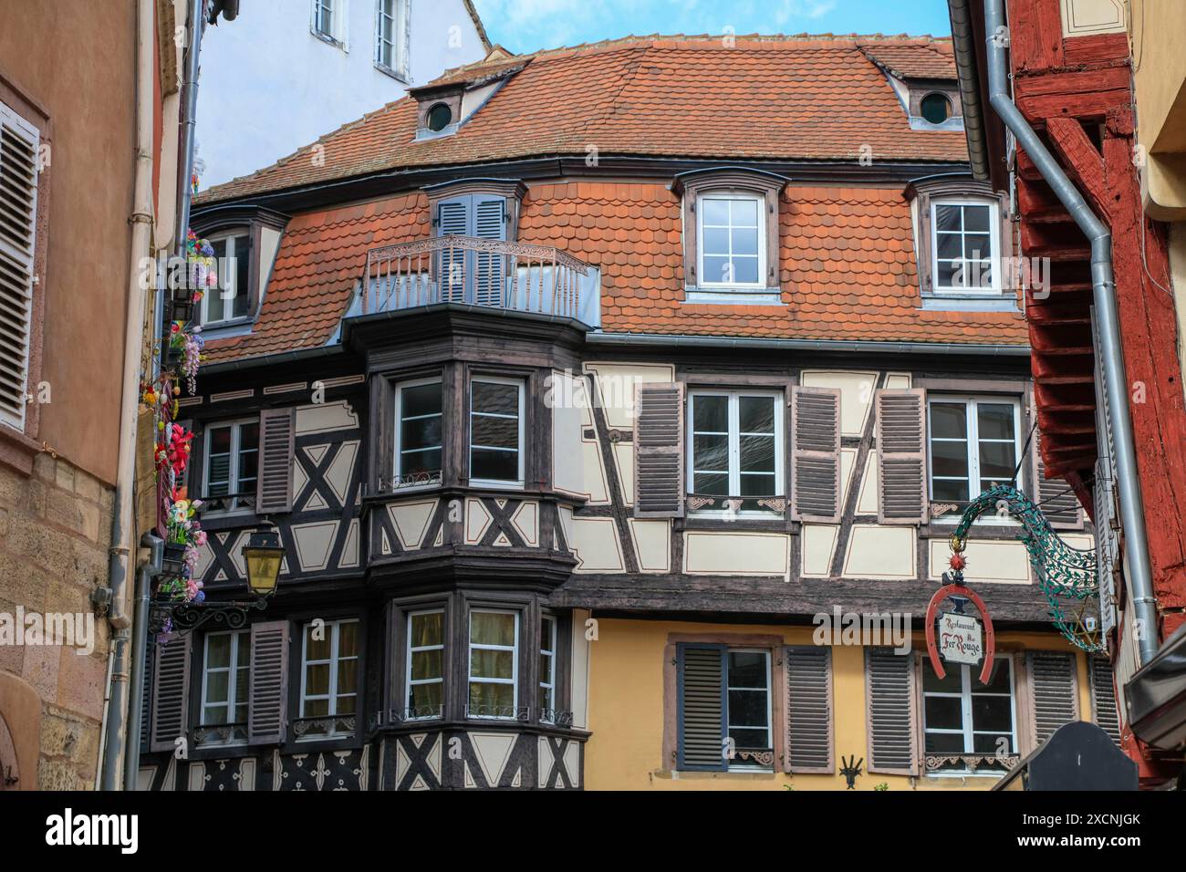 Half-timbered house, old town centre of Colmar, Haut-Rhin department ...