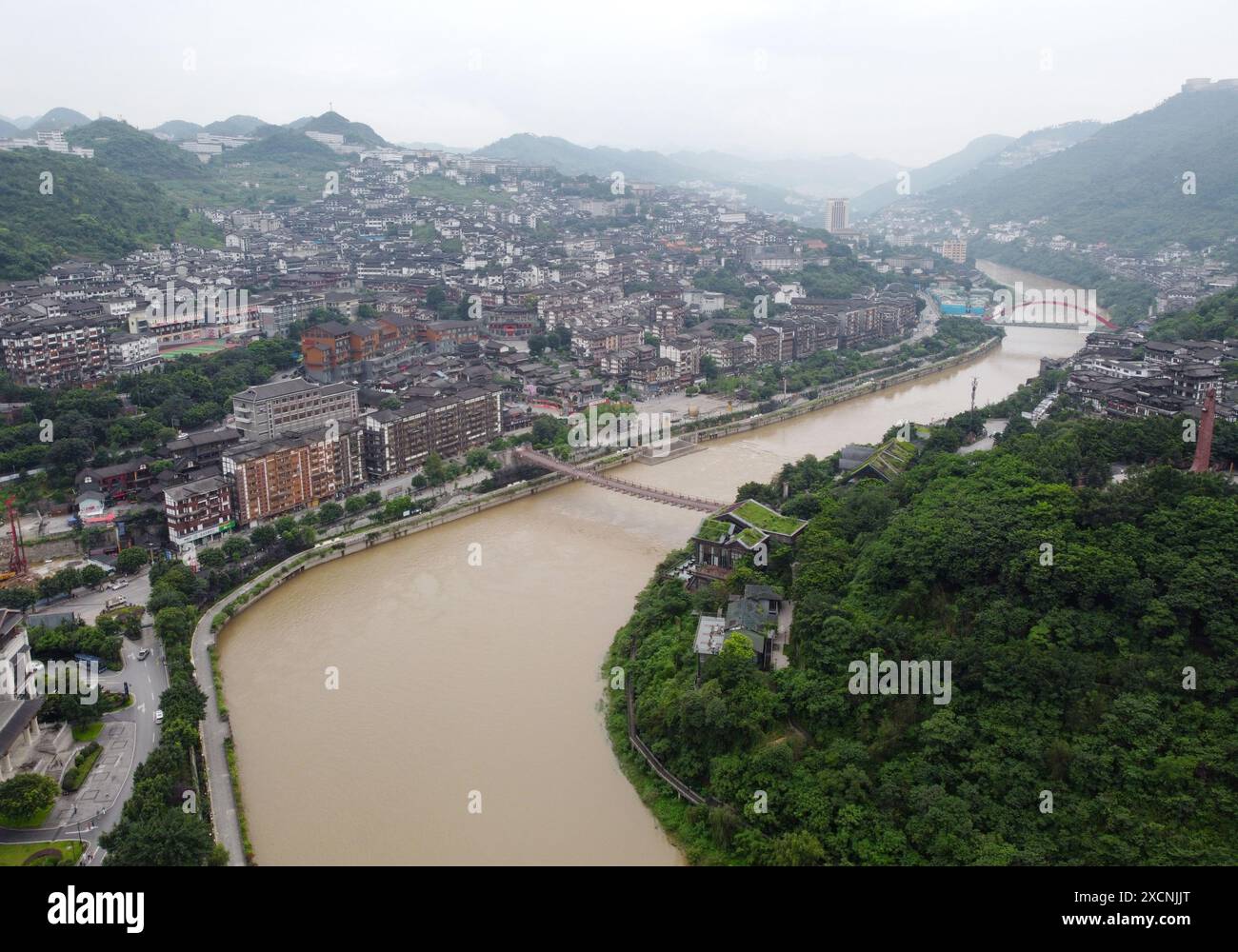 RENHUAI, CHINA - JUNE 18, 2024 - Water level rises in Maotai Township ...