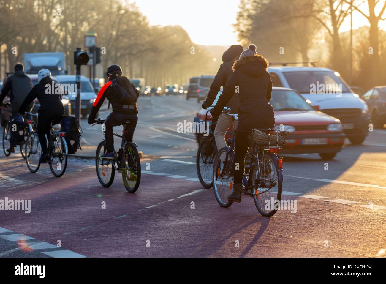 early morning commuters on their bikes Stock Photo - Alamy