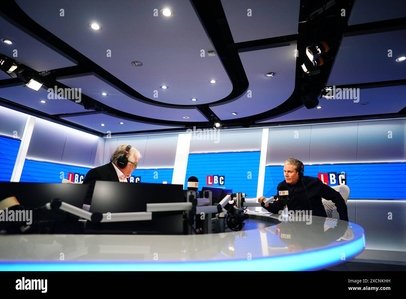 Nick Ferrari (left) and Labour Party leader Sir Keir Starmer during LBC ...