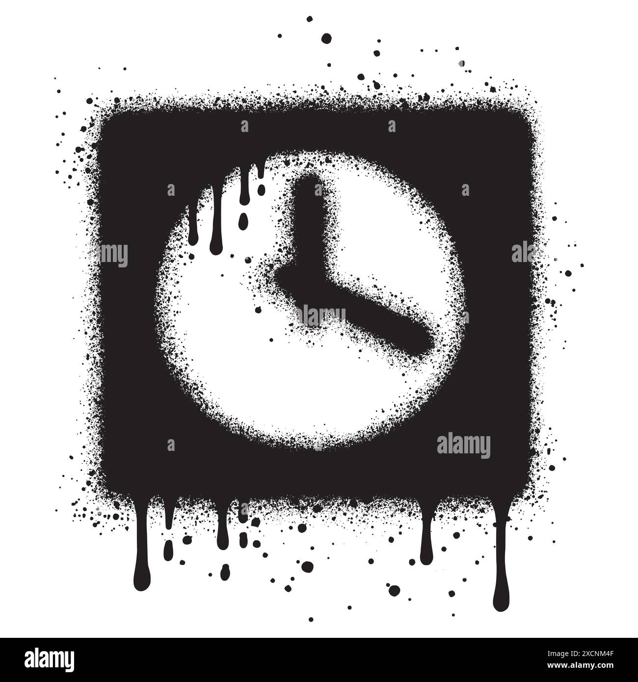 Spray Painted Graffiti O'clock isolated with a white background. Vector ...