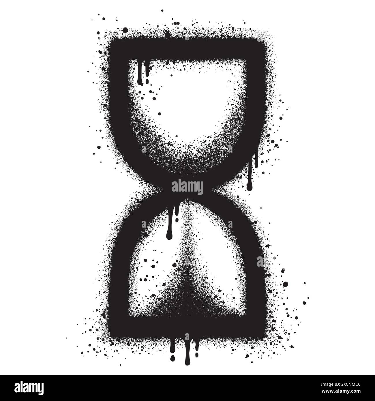Spray Painted Graffiti hourglass isolated with a white background ...
