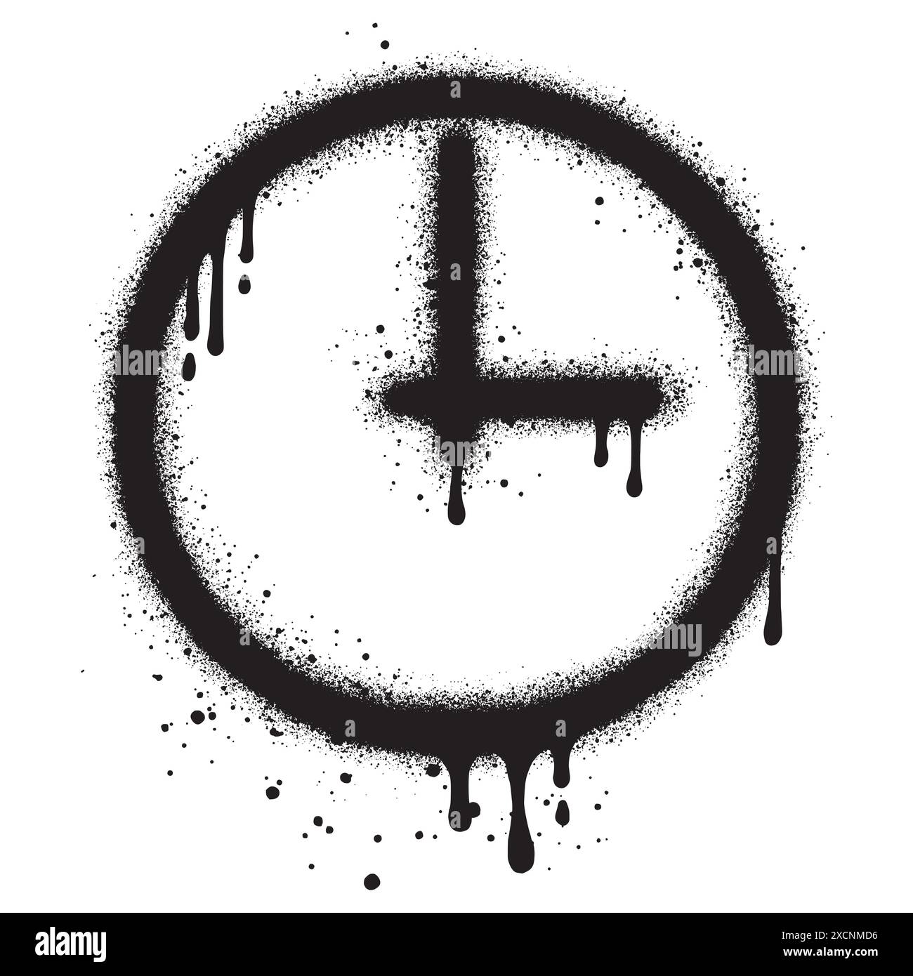 Spray Painted Graffiti O'clock isolated with a white background. Vector ...
