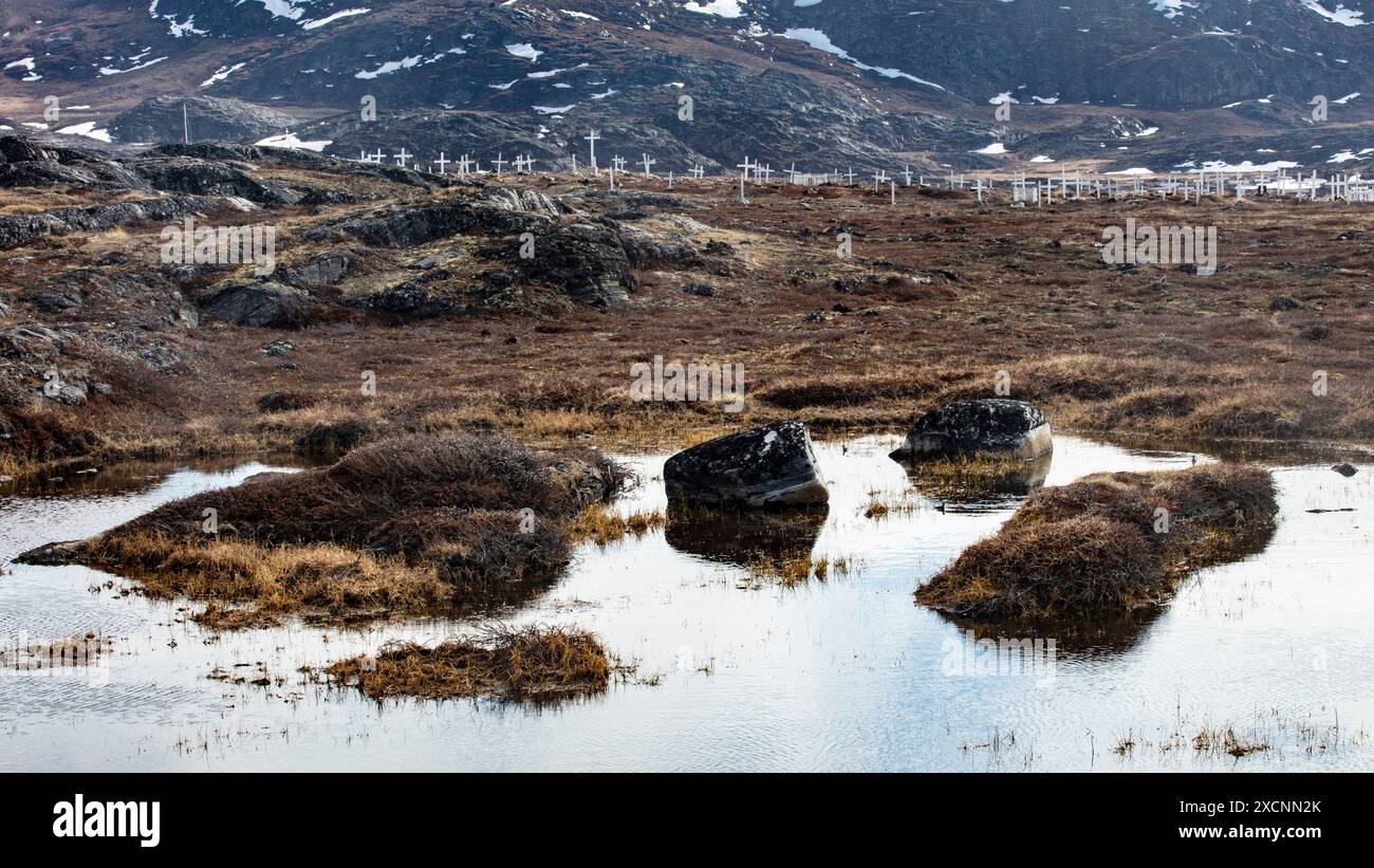 Iliminaq - an isolated village on the edge of Disko Bay in West ...
