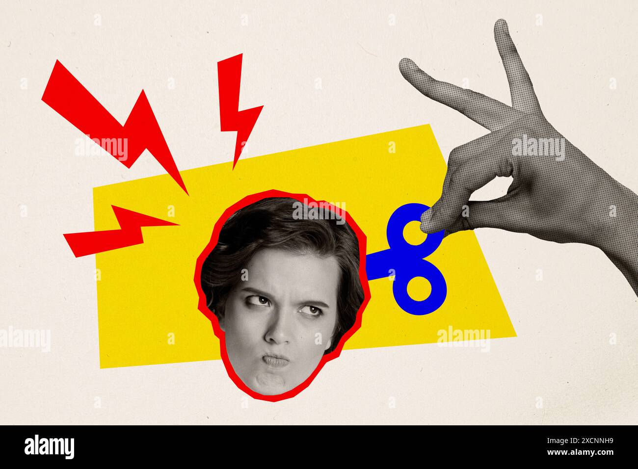 Composite trend artwork sketch image 3D photo collage of mechanical key ...