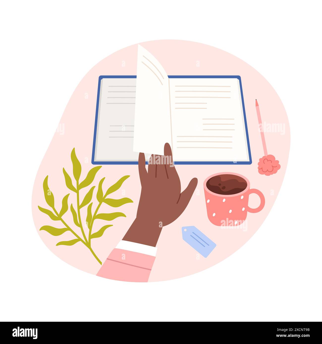 Hand turning page of open book, woman reading paper book or magazine ...