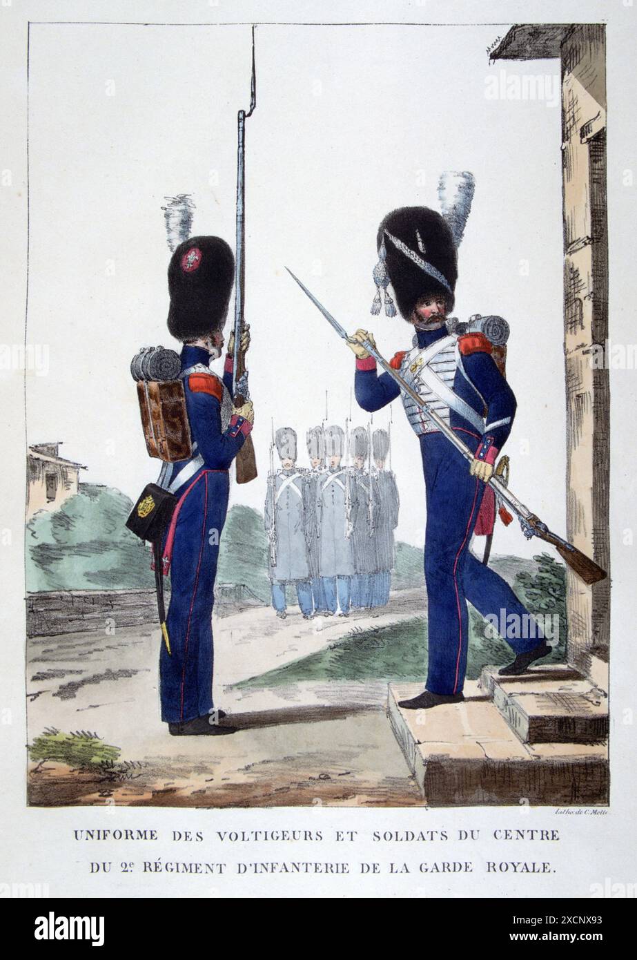 19th century French soldiers from the 6th regiment royal guard in ...