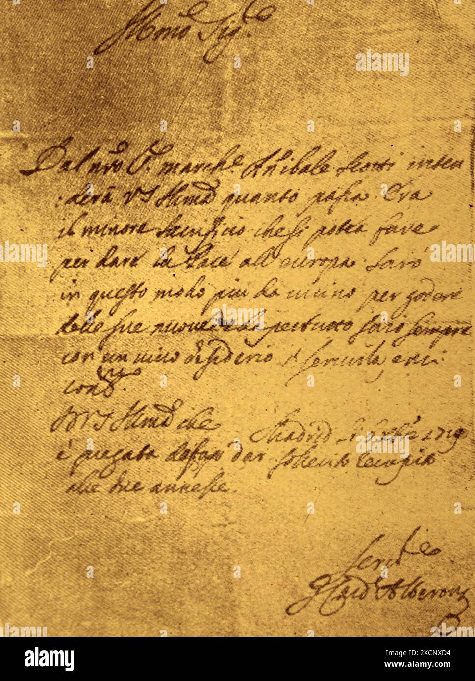 Letter signed by Giulio Alberoni (1664-1752) an Italian cardinal ...