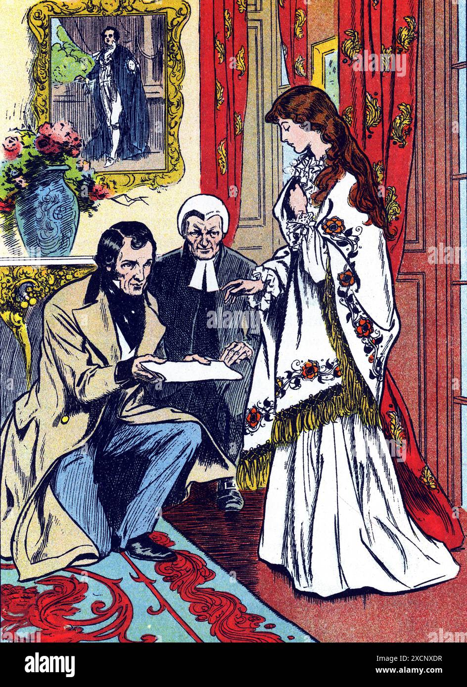 Illustration depicting Queen Victoria (1819-1901), Lord Chamberlain and ...