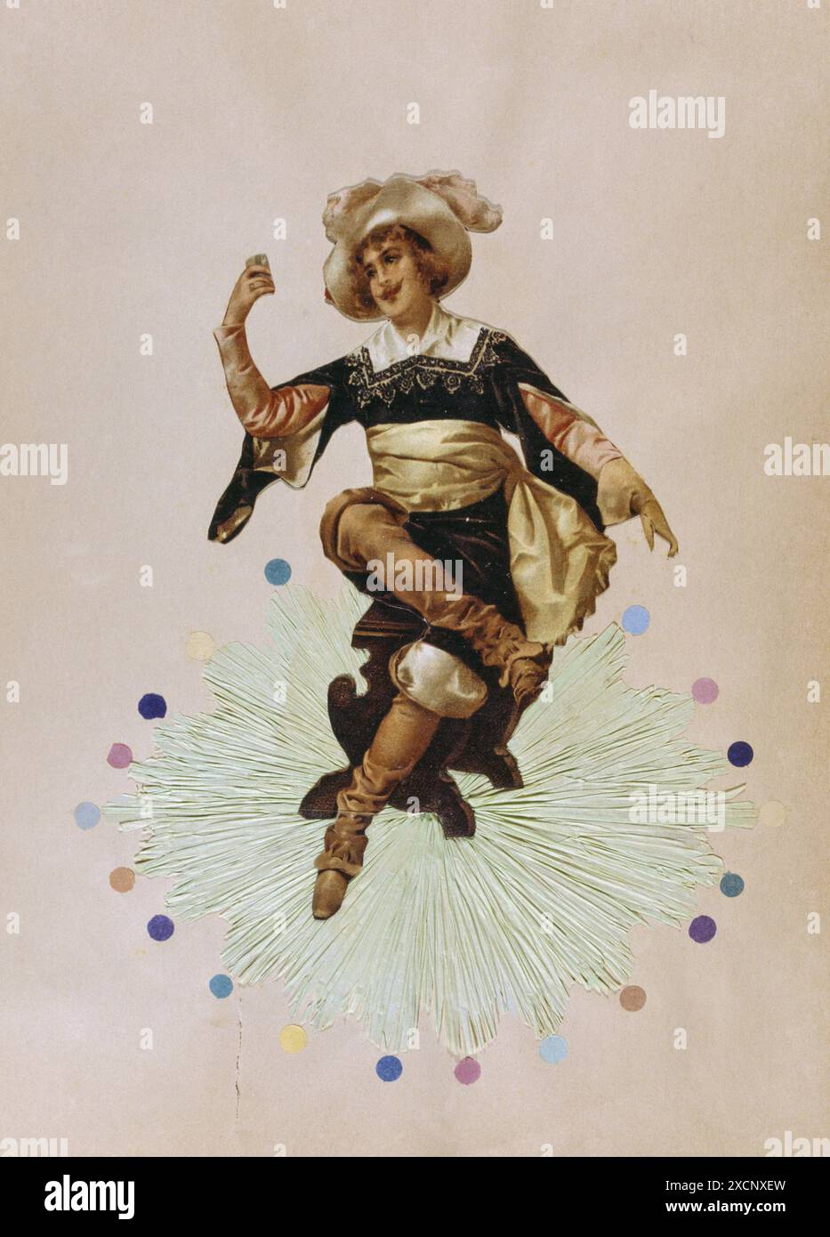 French postcard depicting a young man drinking 1900 Stock Photo - Alamy