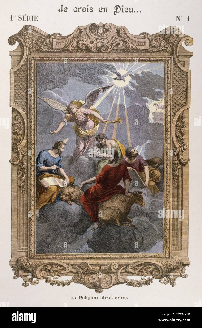 19th century French allegorical illustration describing the Christian ...