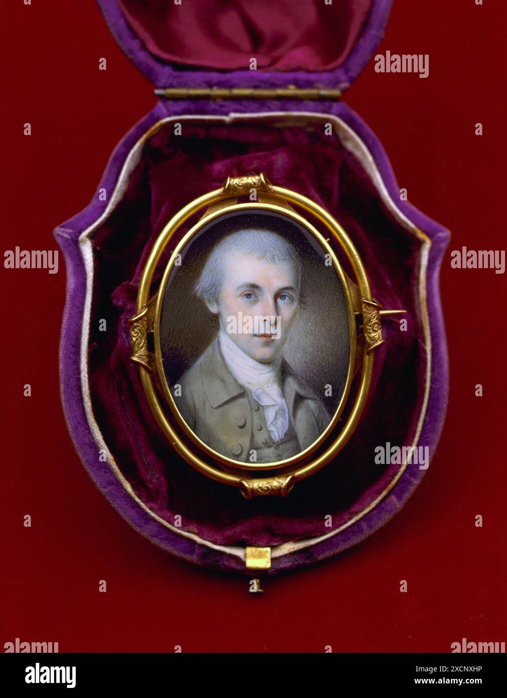 Miniature portrait of James Madison (1751-1836) an American statesman ...