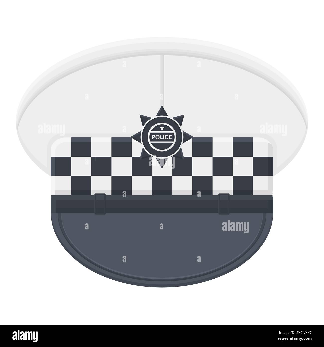 Vector White Police Hat with Police Badge. Front Police Hat. Police Hat ...