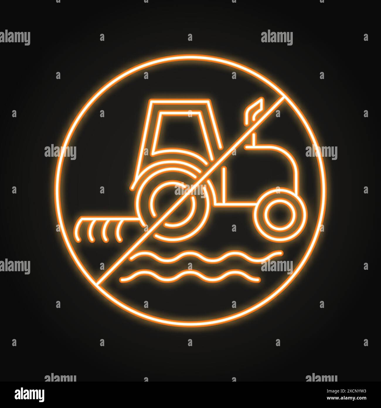 No tilling neon line icon. No-till farming. Decrease tillage. Vector ...